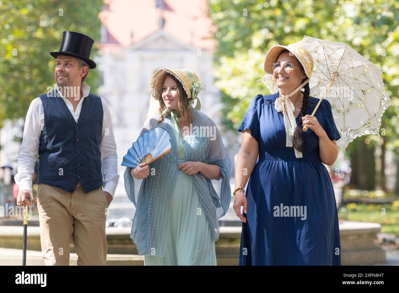 07 August 2024, Saxony, Dresden: Marco Tiedemann (left), Anna Porseva ...