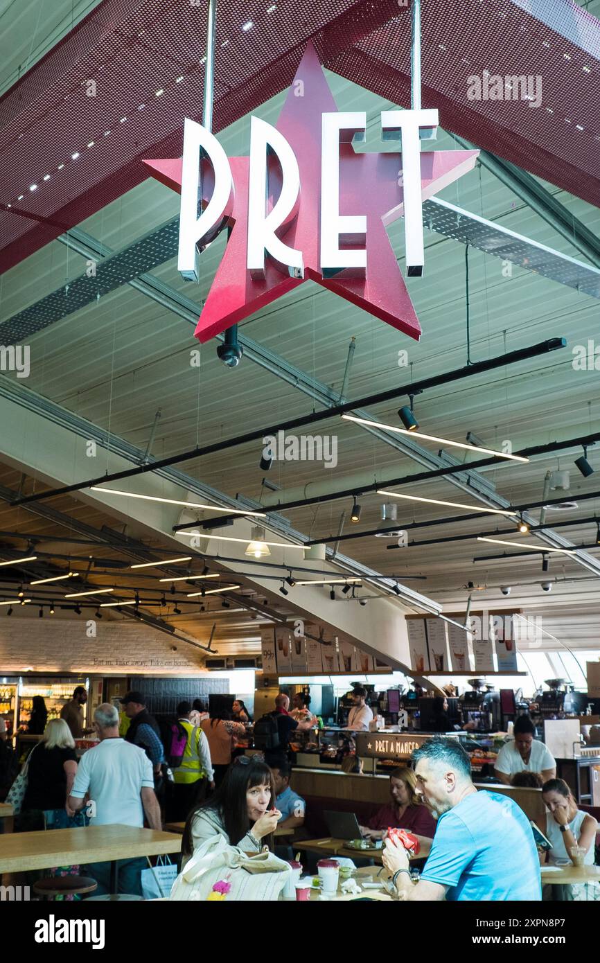 London, UK - July 26, 2024: Pret restaurant in London, Luton airport ...