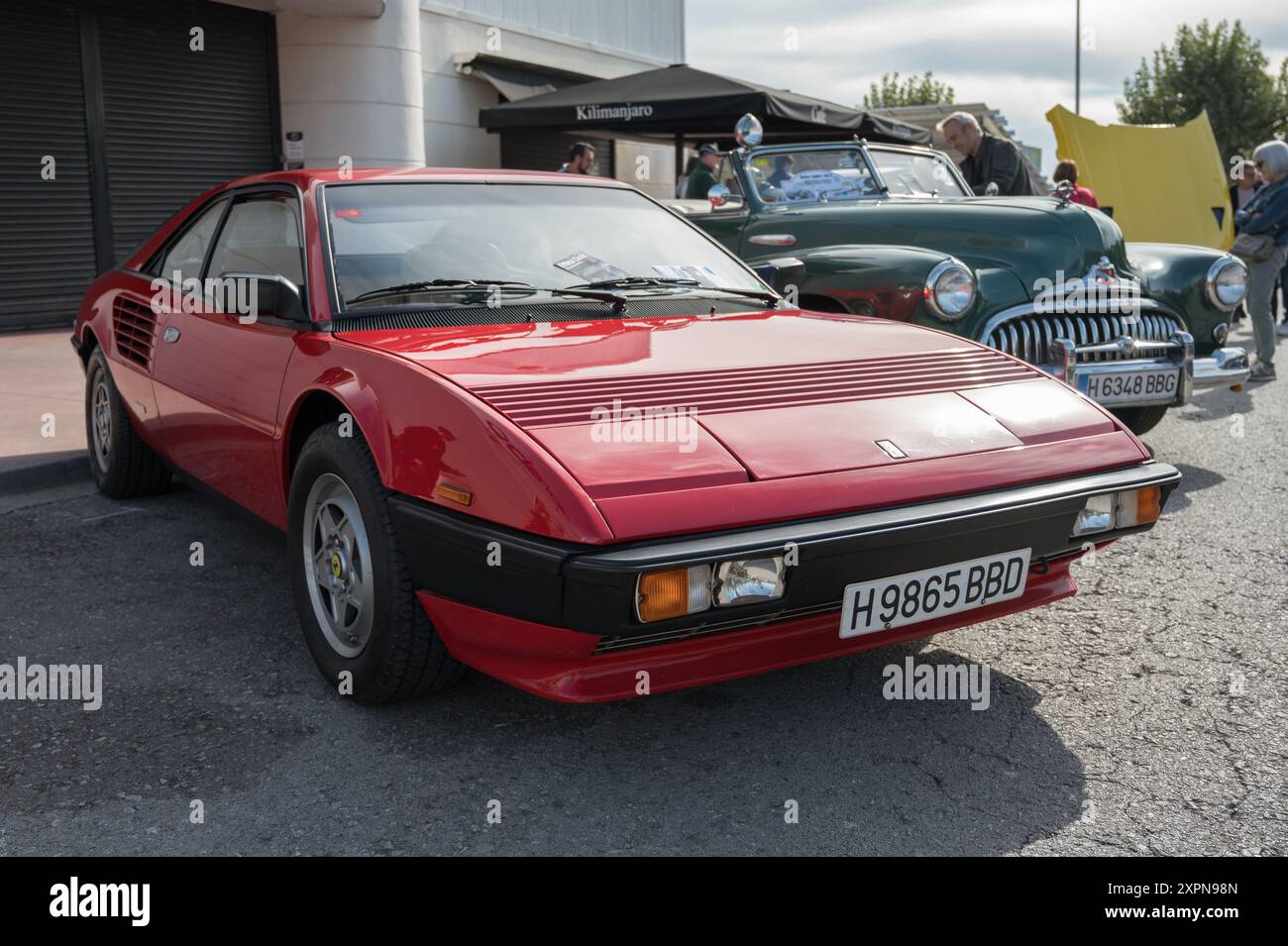 Front view of the classic red Ferrari Mondial Italian sports car Stock ...