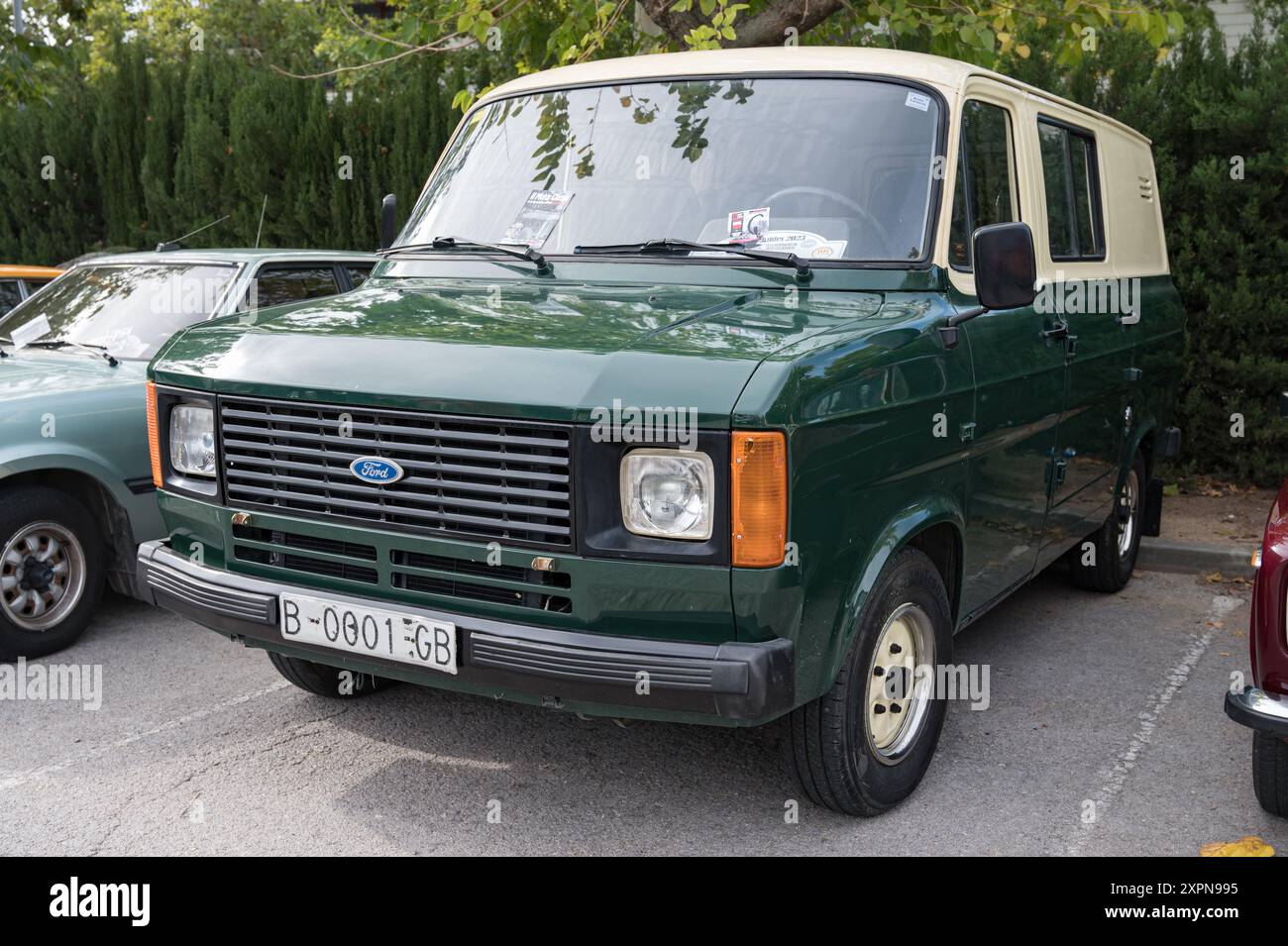 Front view of a nice and classic second generation Ford Transit van on ...
