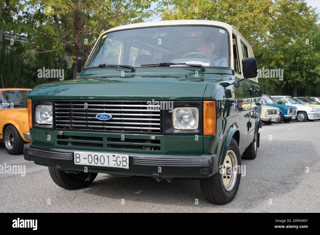 Front view of a nice and classic second generation Ford Transit van on ...