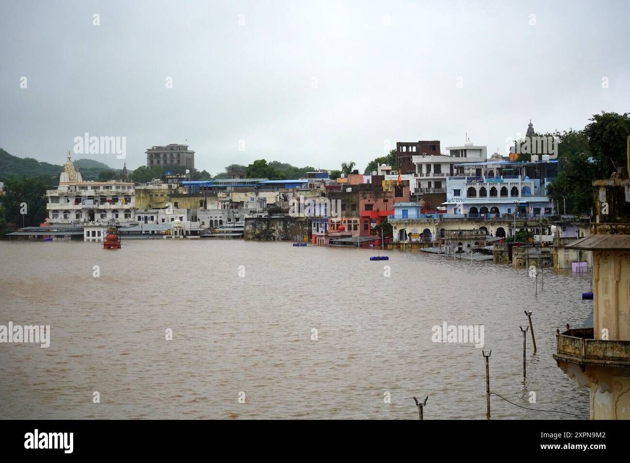 Pushkar, India. 05th Aug, 2024. A view of holy pushkar Lake after heavy ...