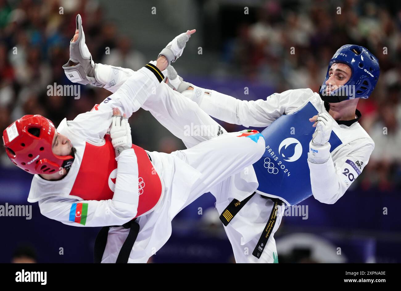 Ireland's Jack Woolley (right) and Azerbaijan's Gashim Magomedov during ...