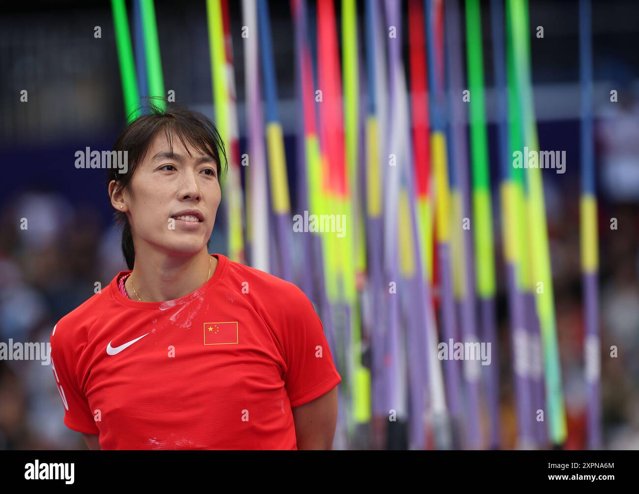 Paris, France. 7th Aug, 2024. Lyu Huihui of China reacts before the ...