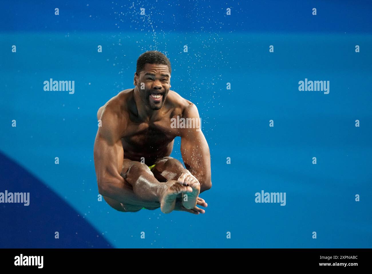 Jamaica's Yona Knight-Wisdom competes in the men's 3m springboard ...