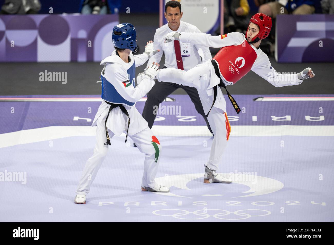 Paris, France. 07th Aug, 2024. Palestine's Omar Yaser Ismail and Spain ...