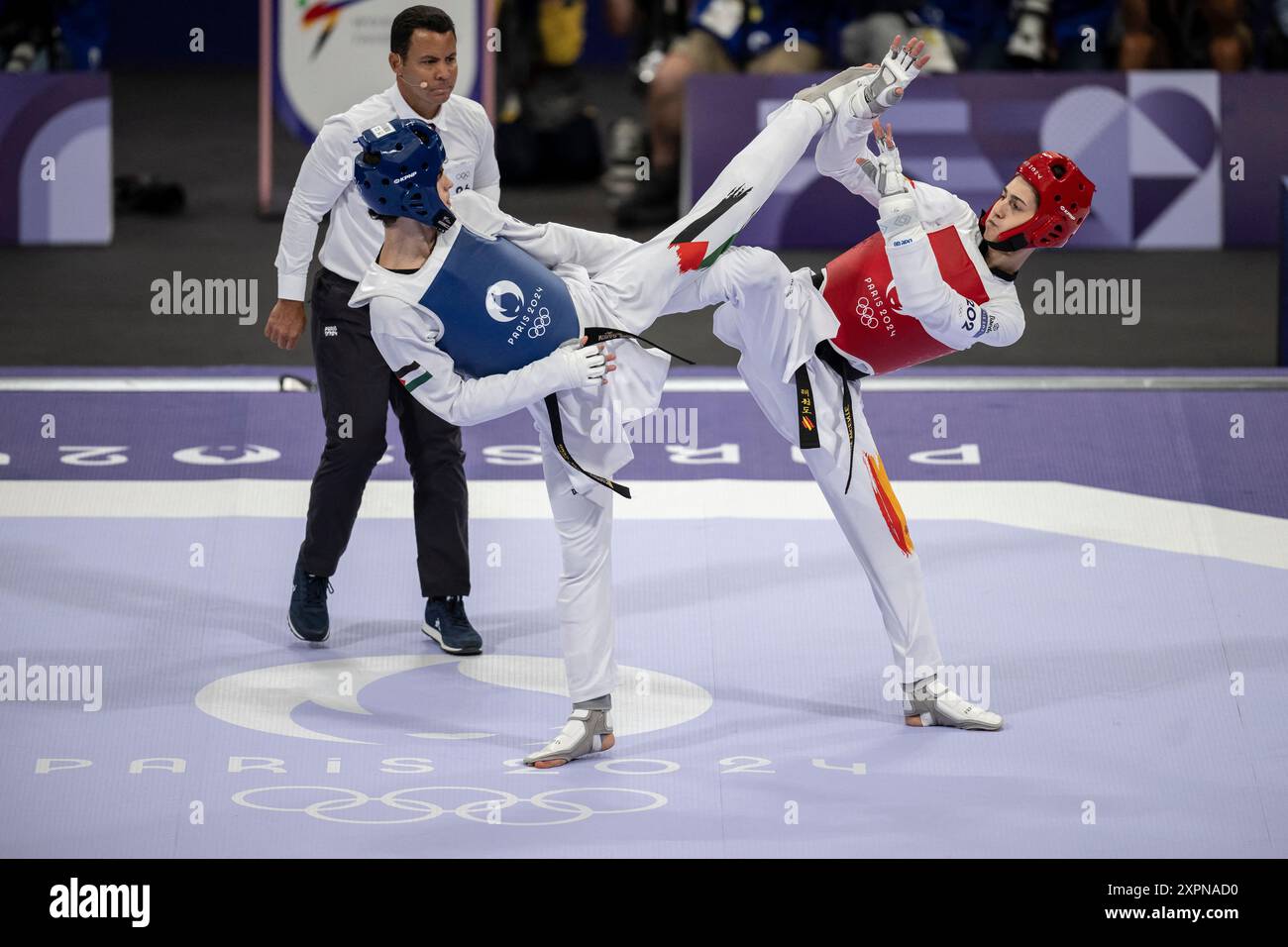 Paris, France. 07th Aug, 2024. Palestine's Omar Yaser Ismail and Spain ...