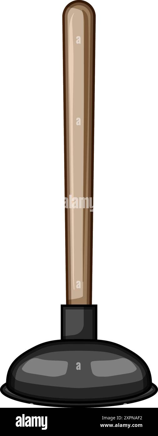 plumber plunger cartoon vector illustration Stock Vector Image & Art ...