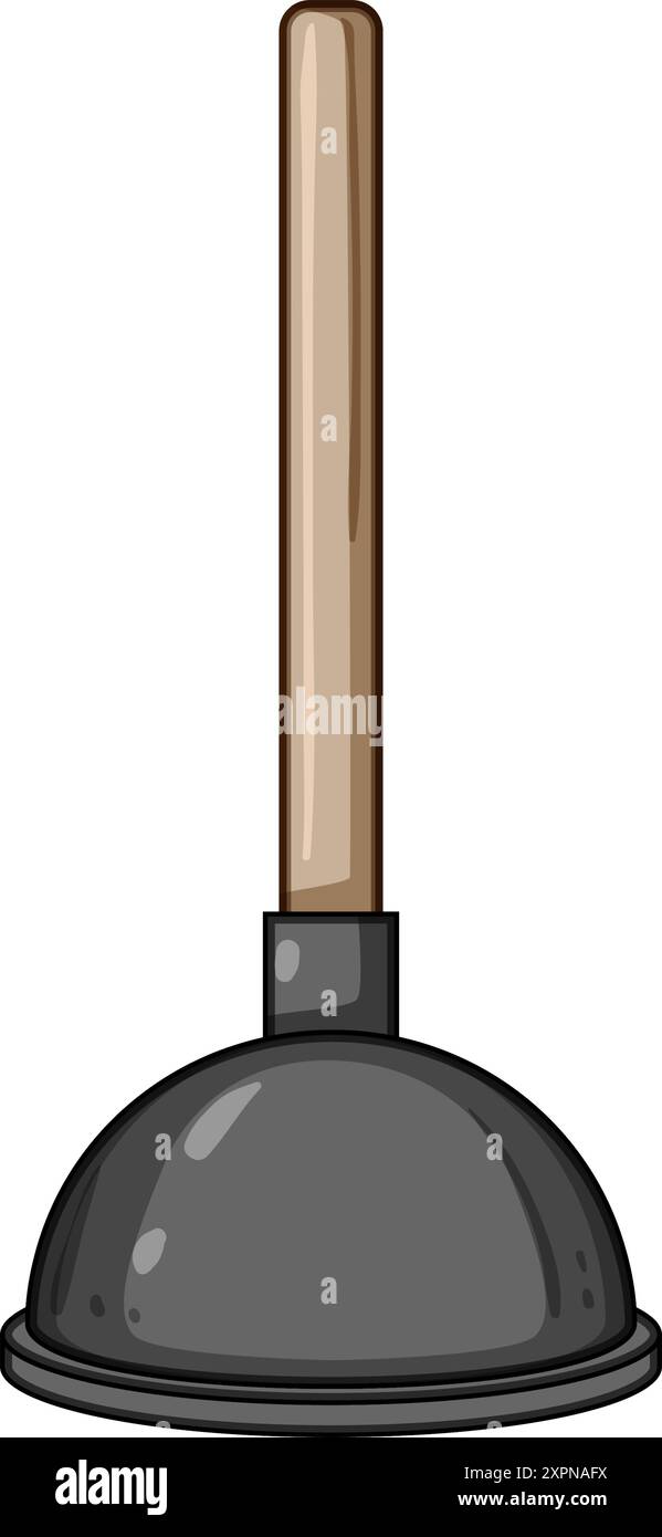 Plumber drain plunger cartoon hi-res stock photography and images - Alamy