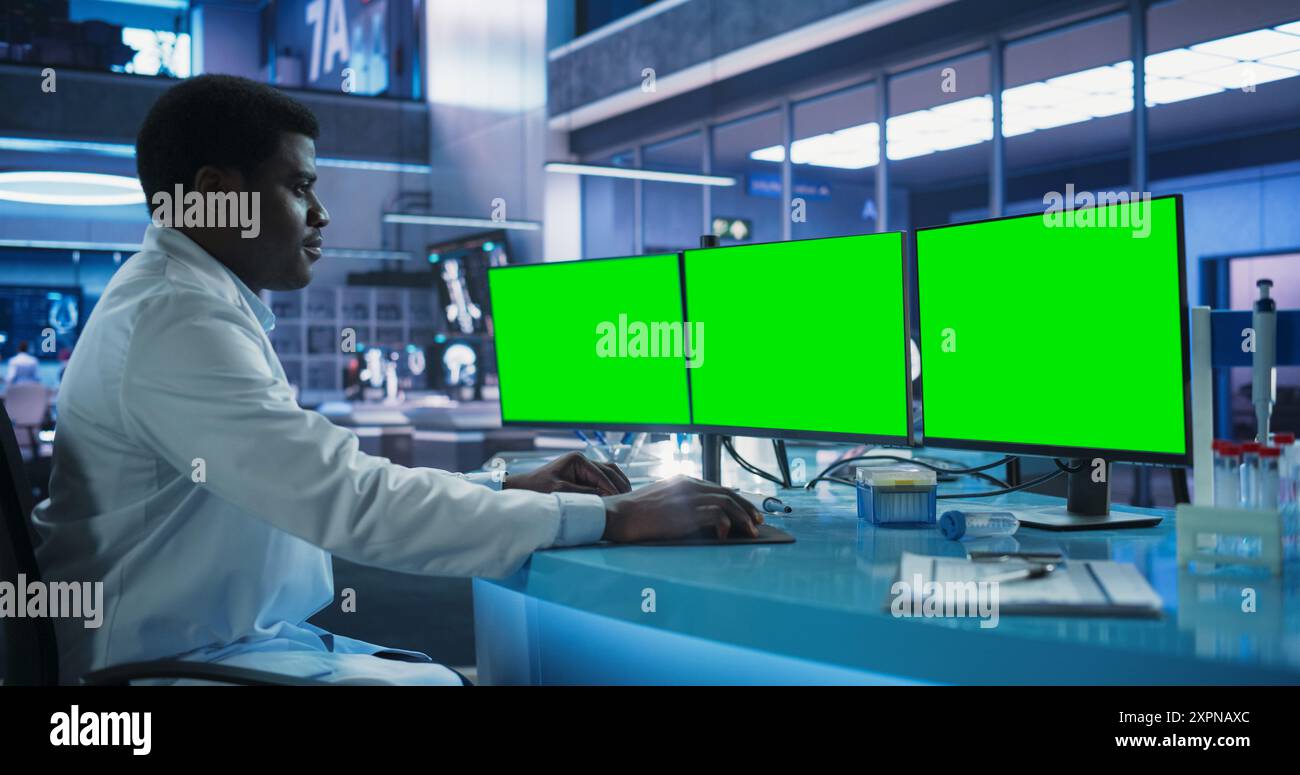 Cancer Research Center Medical Laboratory: Black Male Neuroscientist ...