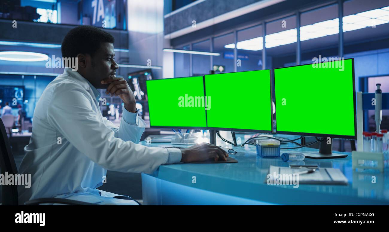 Cancer Research Center Medical Laboratory: Black Male Neuroscientist ...