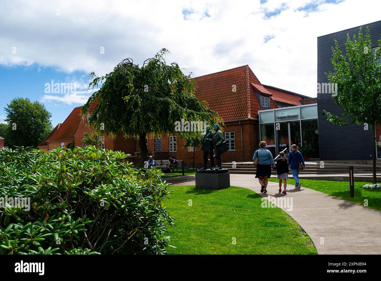 Woman and two children heading to Skagens Museum founded 1908 North ...