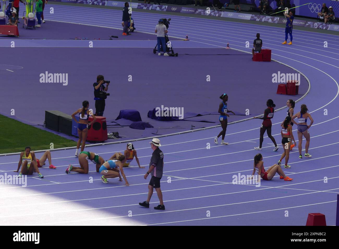 Stade de France, 93200 St Denis, France, Aug 6, 2024. Under intense competitive pressure, the ...