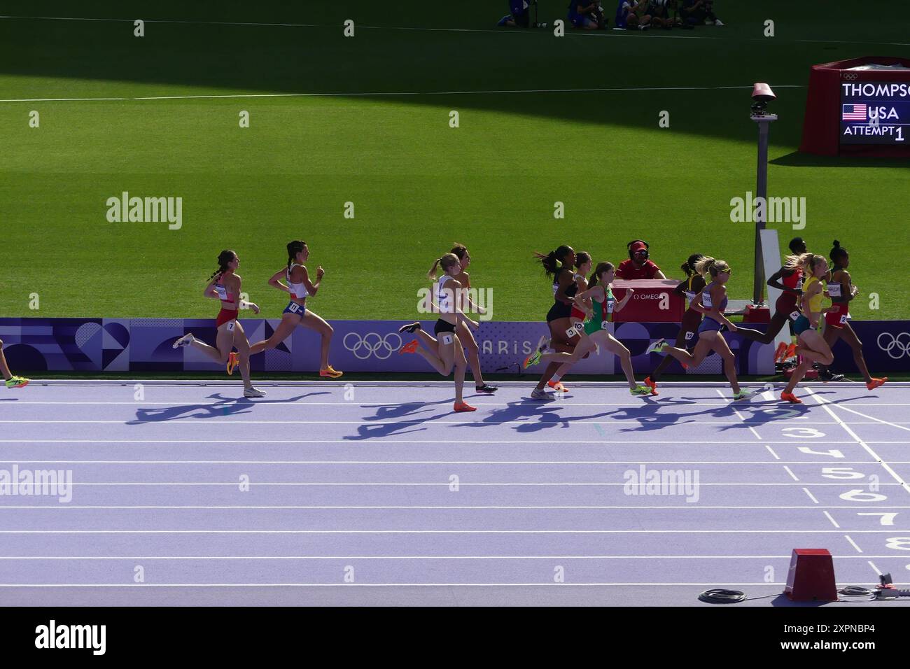 Stade de France, 93200 St Denis, France, Aug 6, 2024. Under intense competitive pressure, the ...