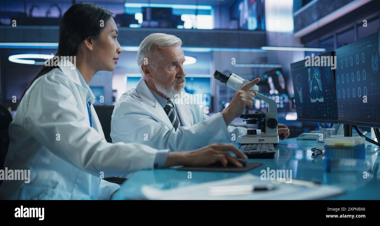 Biotechnology Medical Research Center: Female Asian Neurologist Using ...