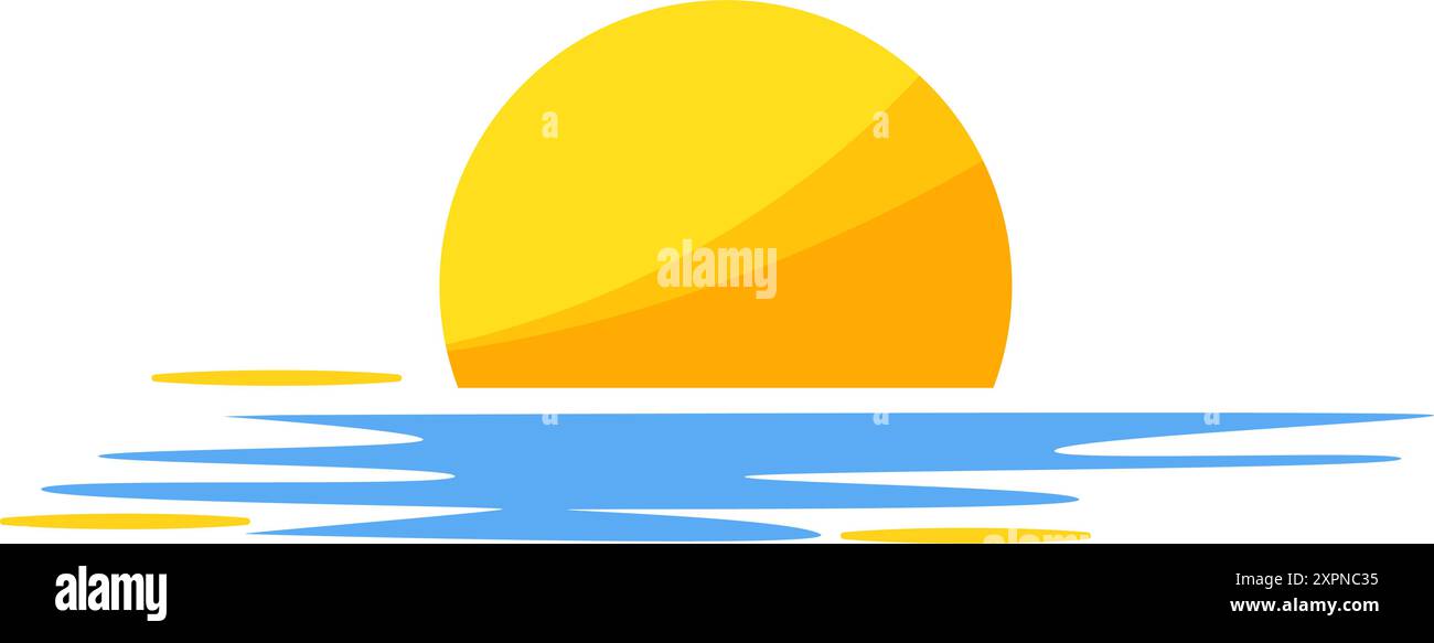 blue sunset cartoon vector illustration Stock Vector Image & Art - Alamy