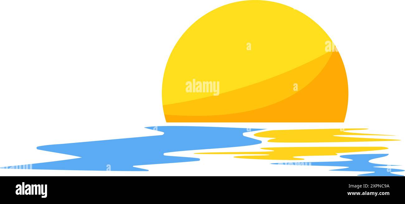sun sunset cartoon vector illustration Stock Vector Image & Art - Alamy