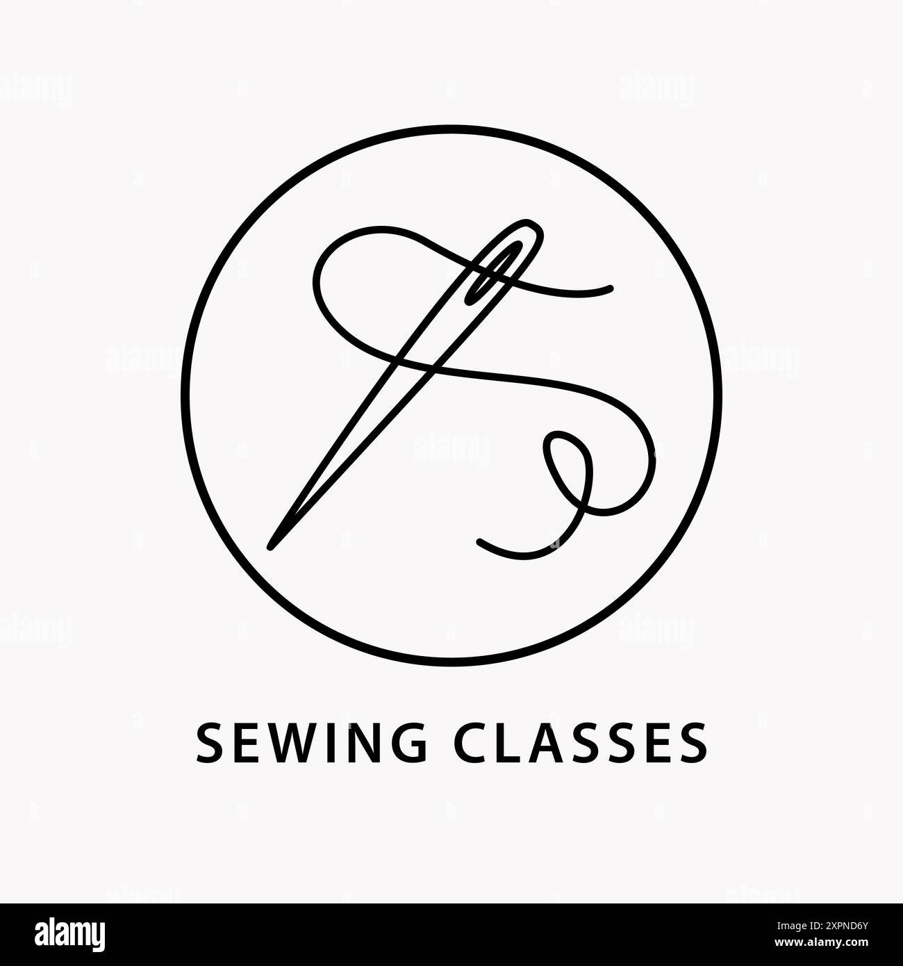 Sewing Classes Logo Design Needle and Thread Badge Stock Vector Image ...