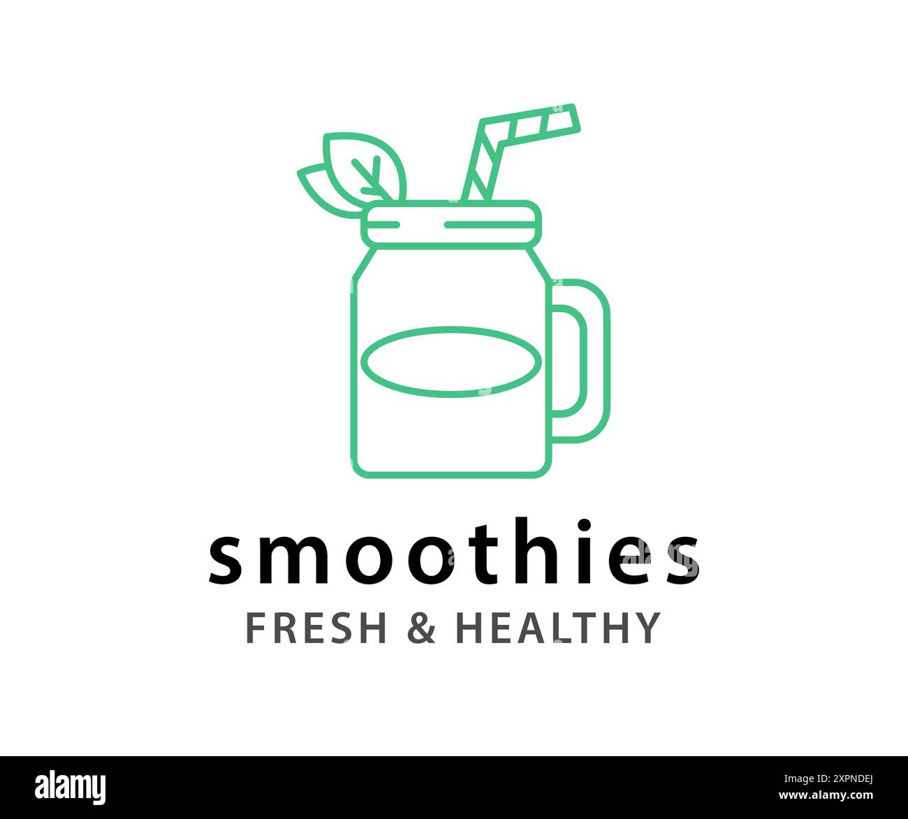 Smoothie Outline Icon Healthy Drink Vector Logo Stock Vector Image ...