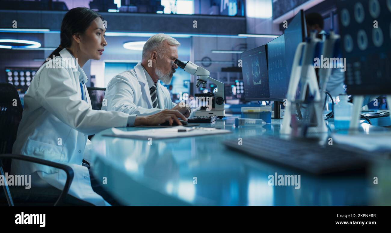 Biotechnology Medical Research Center: Female Asian Neurologist Using ...