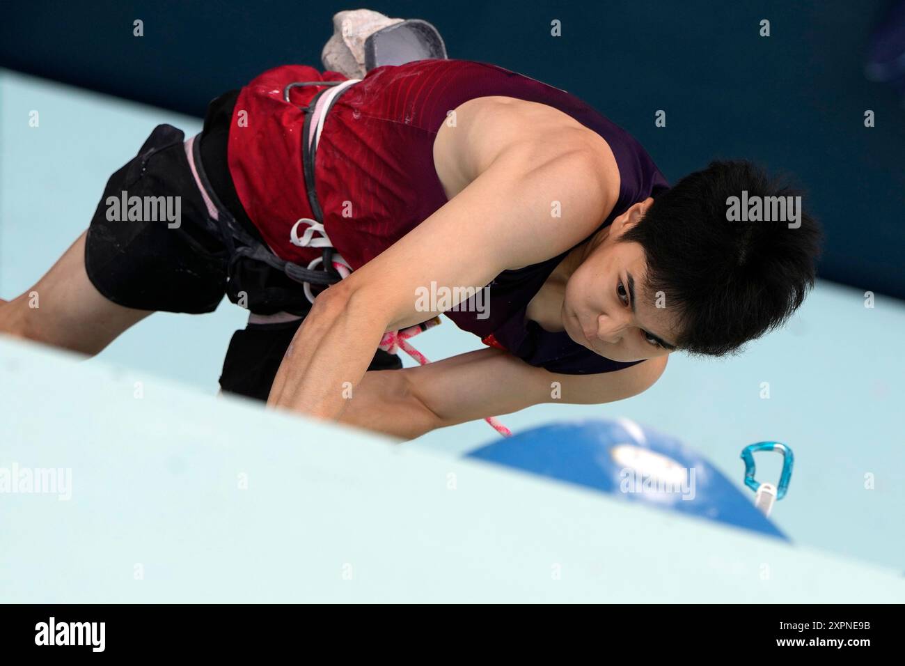 Pan Yufei of China competes in the men's boulder and lead, semi-final ...