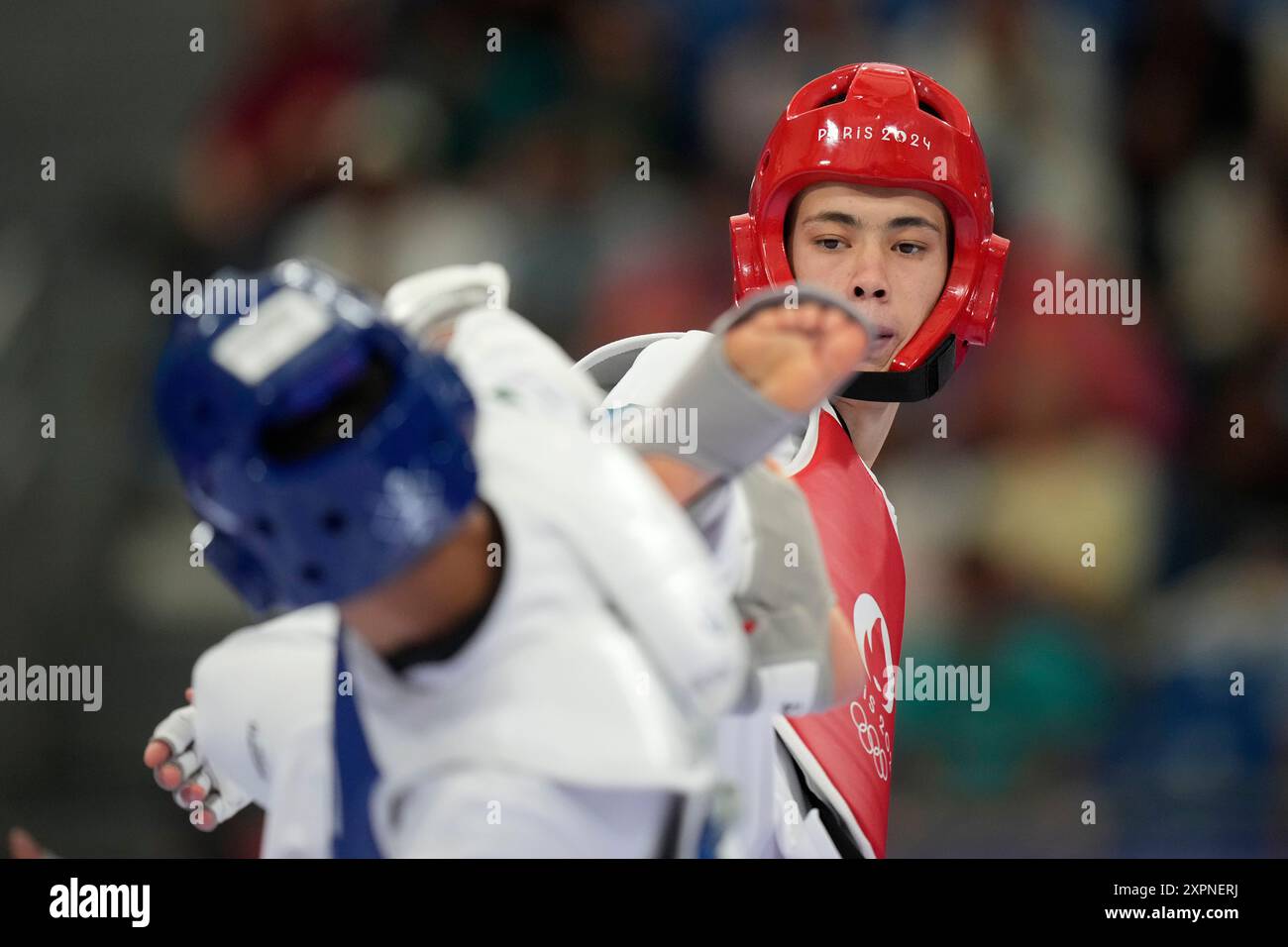 Italy's Vito Dell'Aquila competes with Kazakhstan's Samirkhon ...