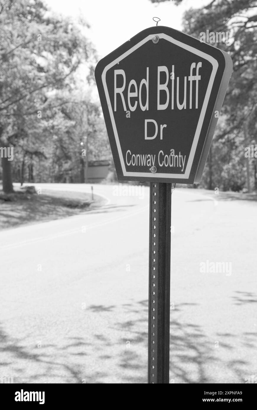 Red Bluff Drive road sign at Petit Jean State Park near Morrilton ...