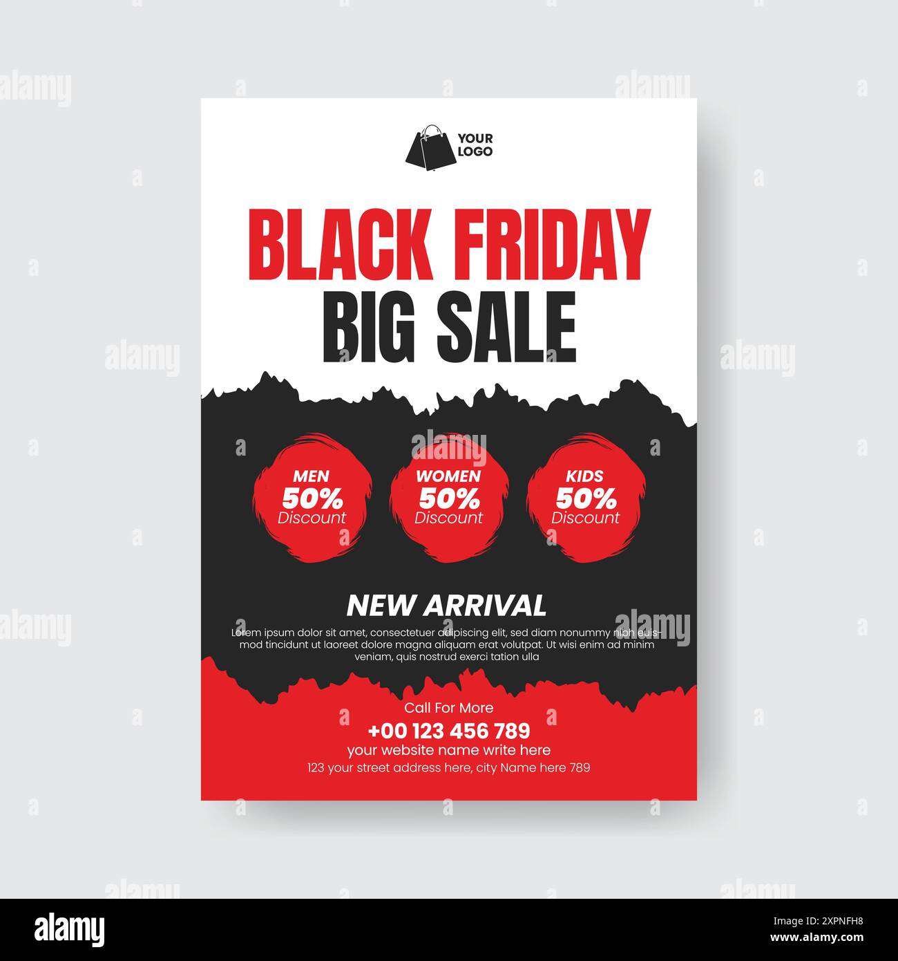 Black Friday sale discount offer vertical print flyer or poster vector ...