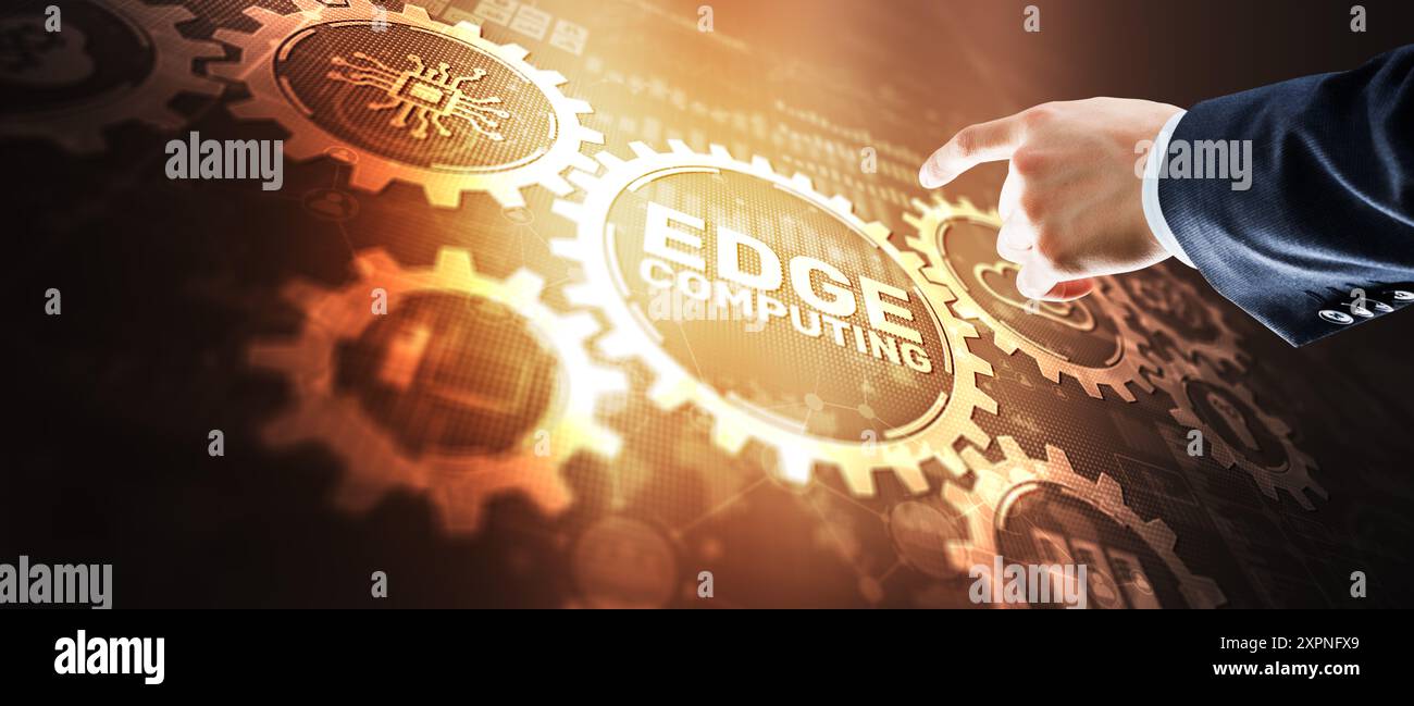 Edge computing. Distributed computing on devices. Concept Technology ...