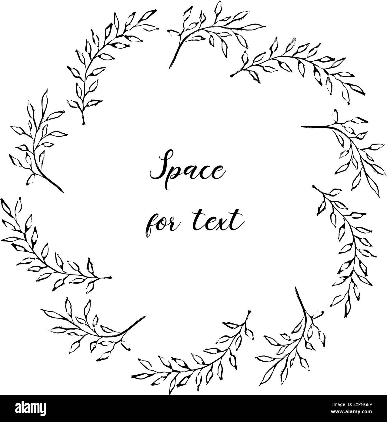 Frame with vector flowers and branches with leaves in Chinese ink ...