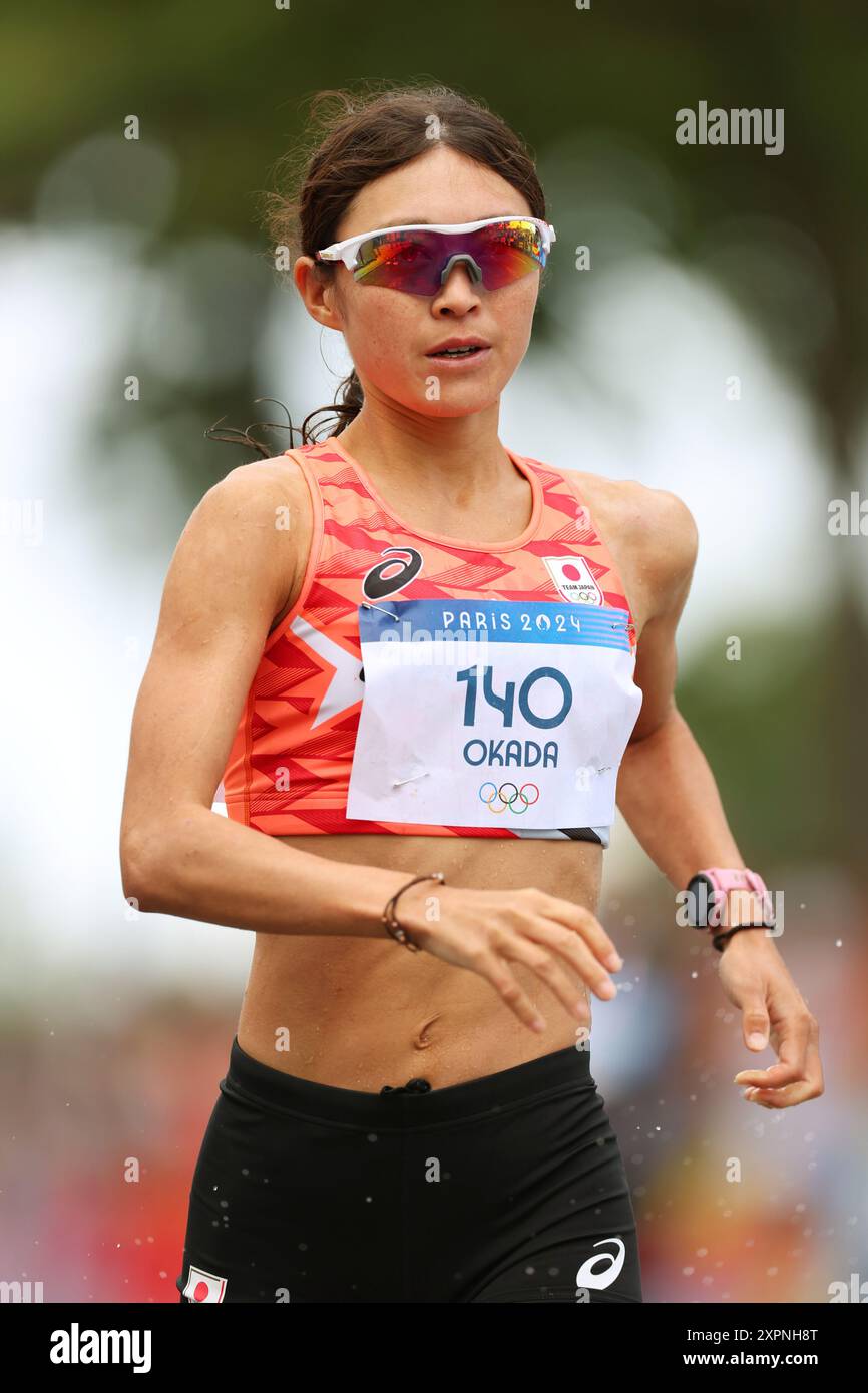 Paris, France. 7th Aug, 2024. Kumiko Okada (JPN) Race Walk : Mixed Walk ...