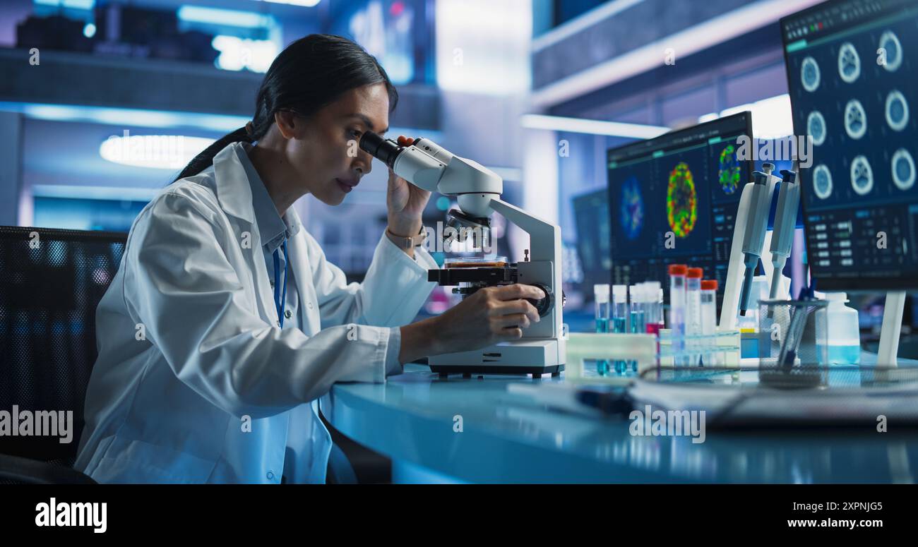 Medical Research And Development Center: Female Asian Scientist Using ...