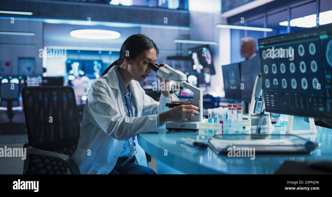 Medicine Development Laboratory: Asian Female Scientist Using ...