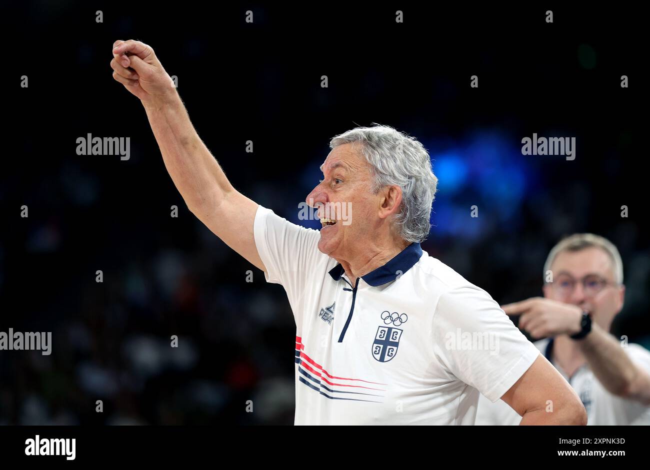 Paris, FRANCE - AUGUST 06: Svetislav Pesic head coach of Serbia during ...