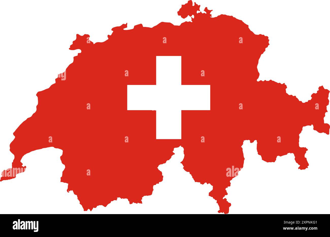 switzerland flag map contour vector illustration Stock Vector Image ...