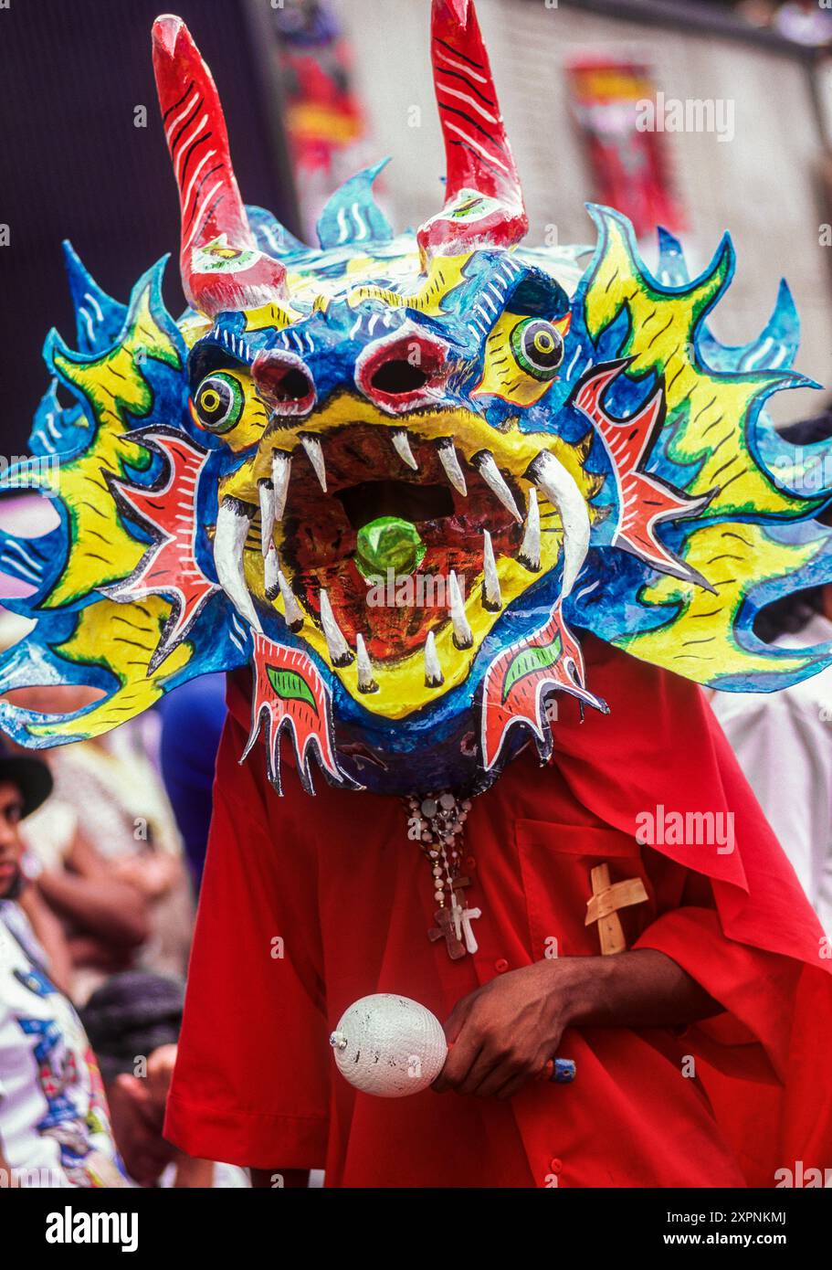 Devil dancers or Diablos De Yare during Corpus Christi celebration in ...