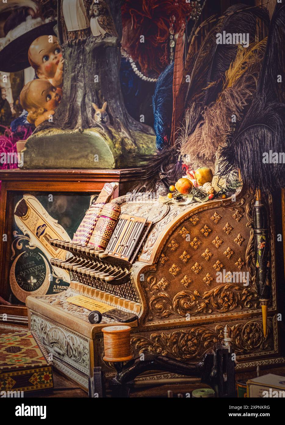 Vintage Victorian cash register in a millinery shop Stock Photo - Alamy