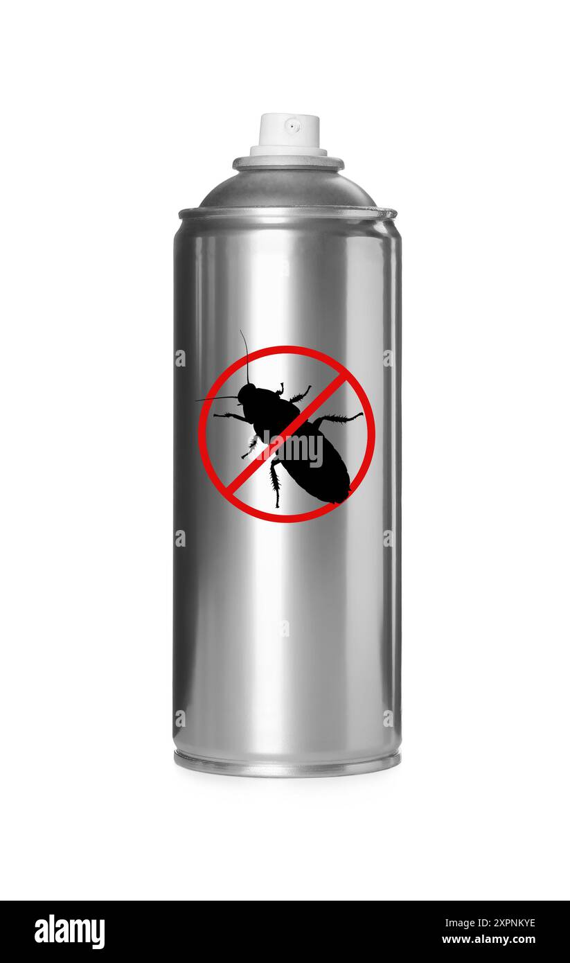 Insect repellent in spray can isolated on white Stock Photo - Alamy