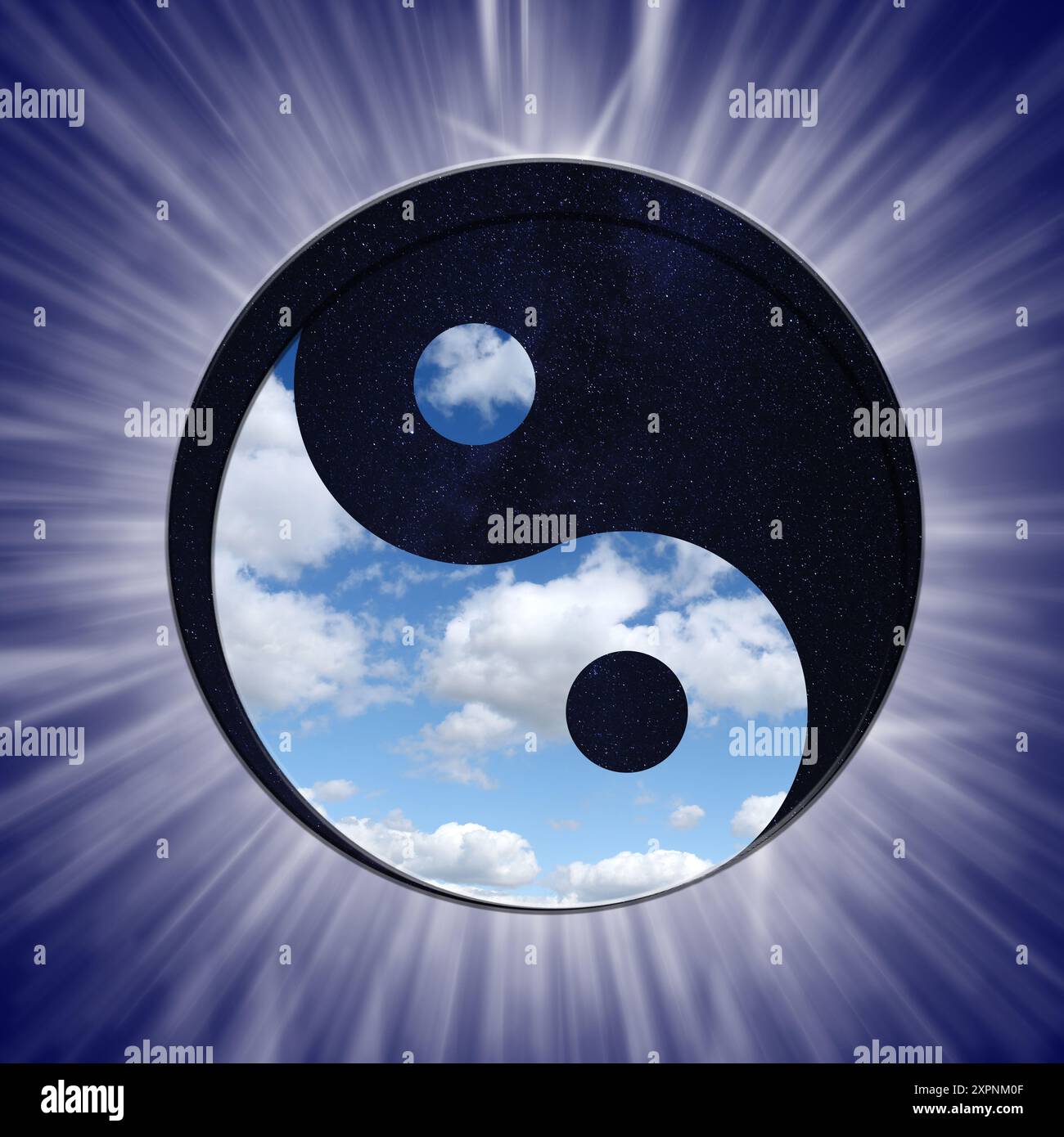 Blue yin yang symbol harmony hi-res stock photography and images - Alamy