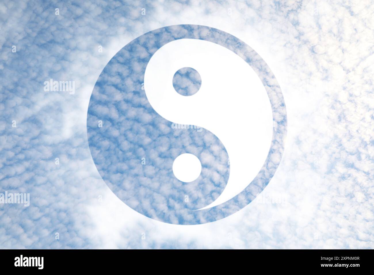 Yin and yang symbol against sky, double exposure Stock Photo - Alamy