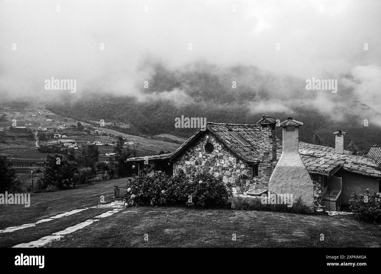 Stone house with chimney at Paramo De La Culata, Merida State ...