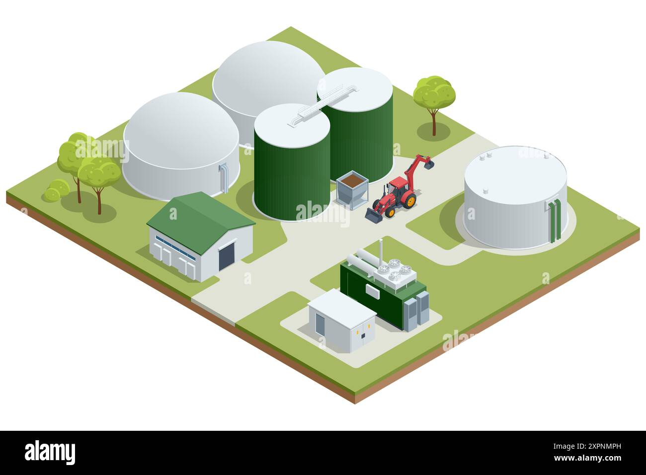 Isometric Modern biogas plant Biogas is an environmentally friendly ...