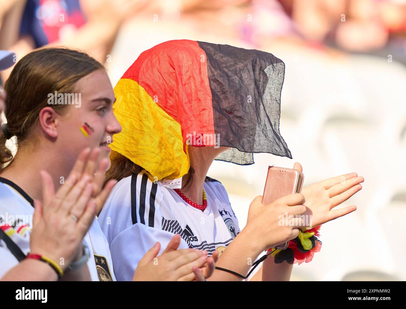 GER fans at the women Olympic semifinal match GERMANY, USA. , . in Lyon ...