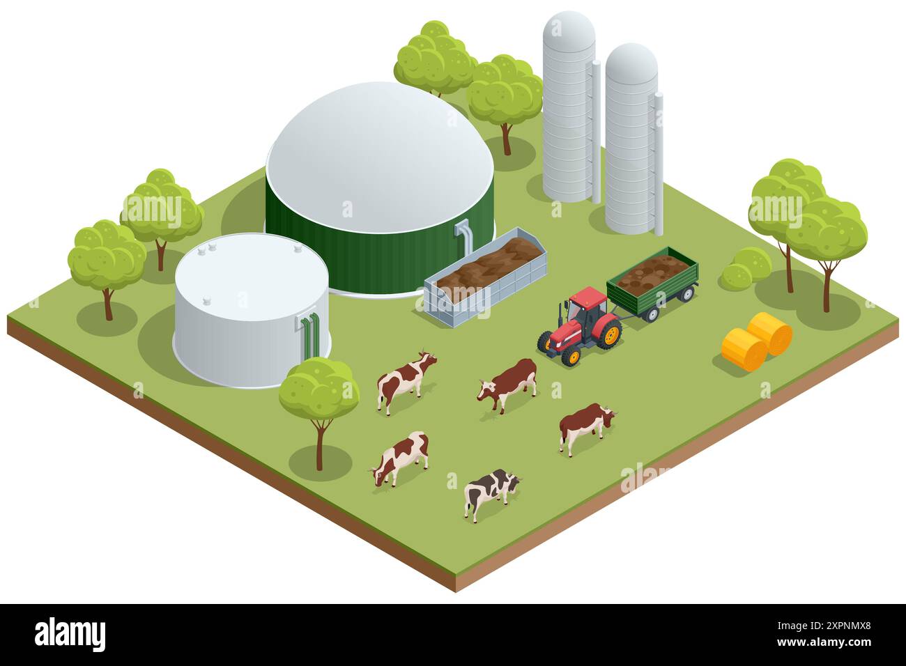 Isometric Modern biogas plant Biogas is an environmentally friendly ...