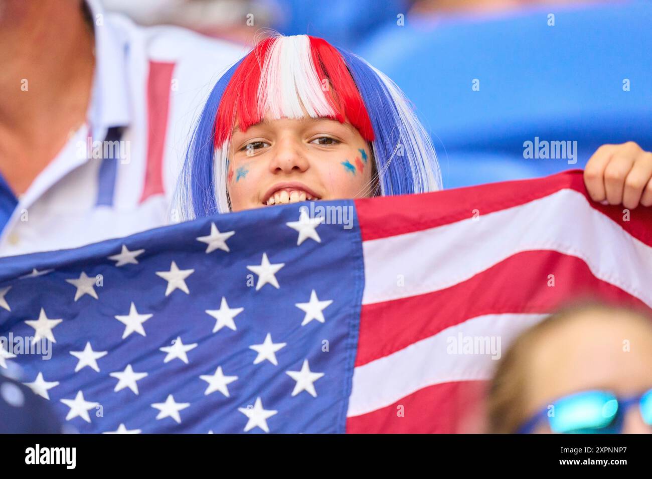 Fans USA at the women Olympic semifinal match GERMANY - USA 0-1 n.V. at ...