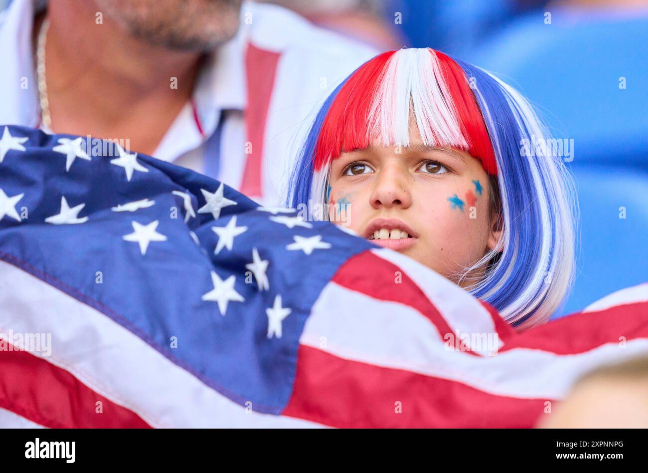 Fans USA at the women Olympic semifinal match GERMANY - USA 0-1 n.V. at ...