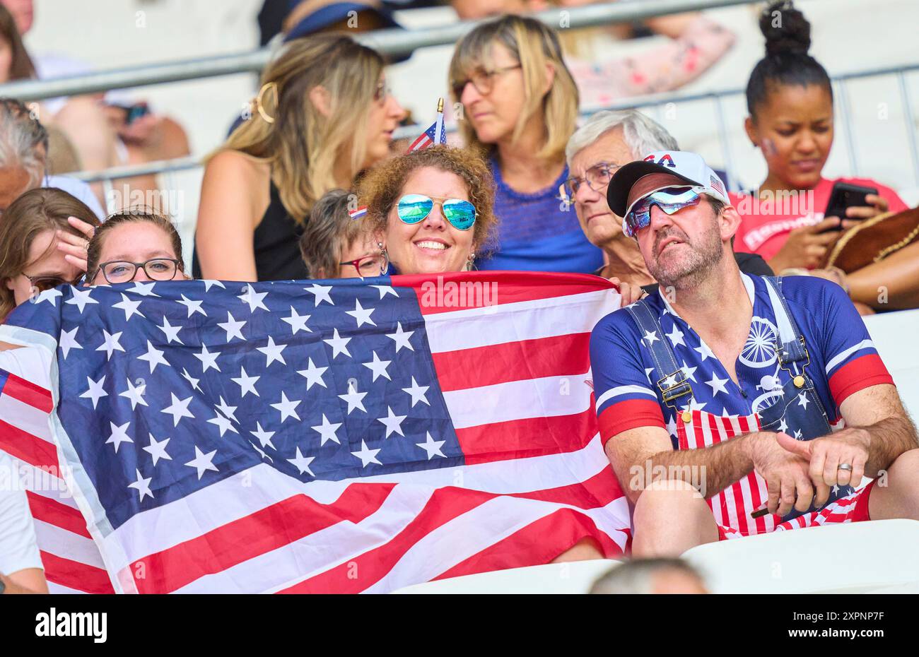 USA fans at the women Olympic semifinal match GERMANY, USA. , . in Lyon ...