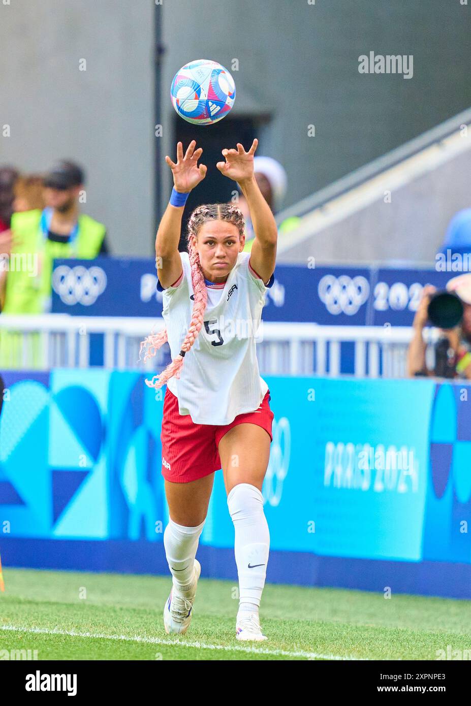 Trinity Rodman, USA women Nr. 5 at the women Olympic semifinal match ...