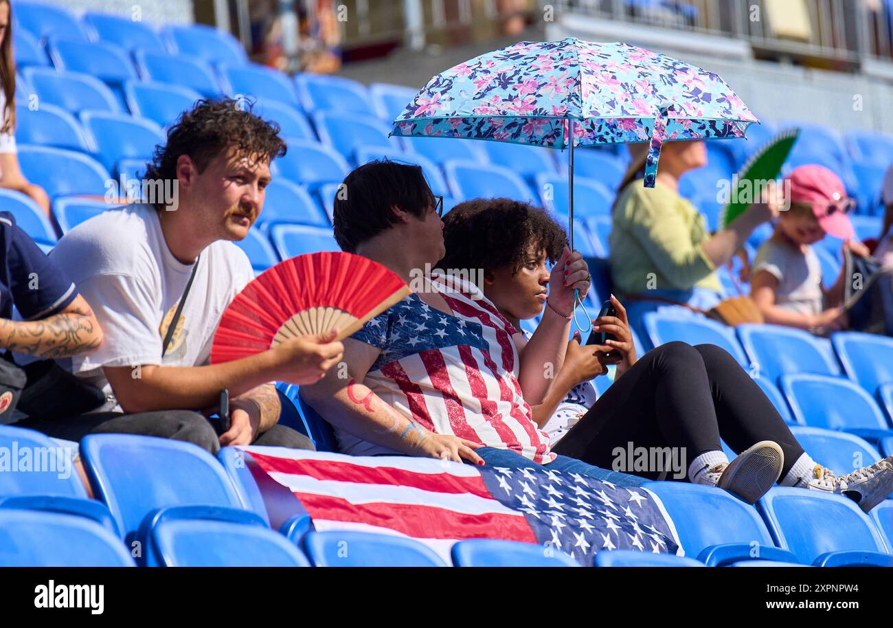 Fans USA at the women Olympic semifinal match GERMANY - USA 0-1 n.V. at ...