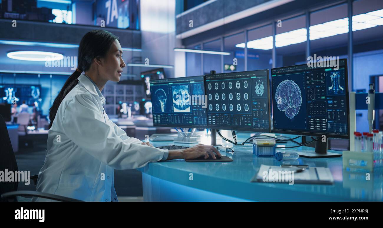 Hospital Research Laboratory: Asian Female Medical Scientist Using ...